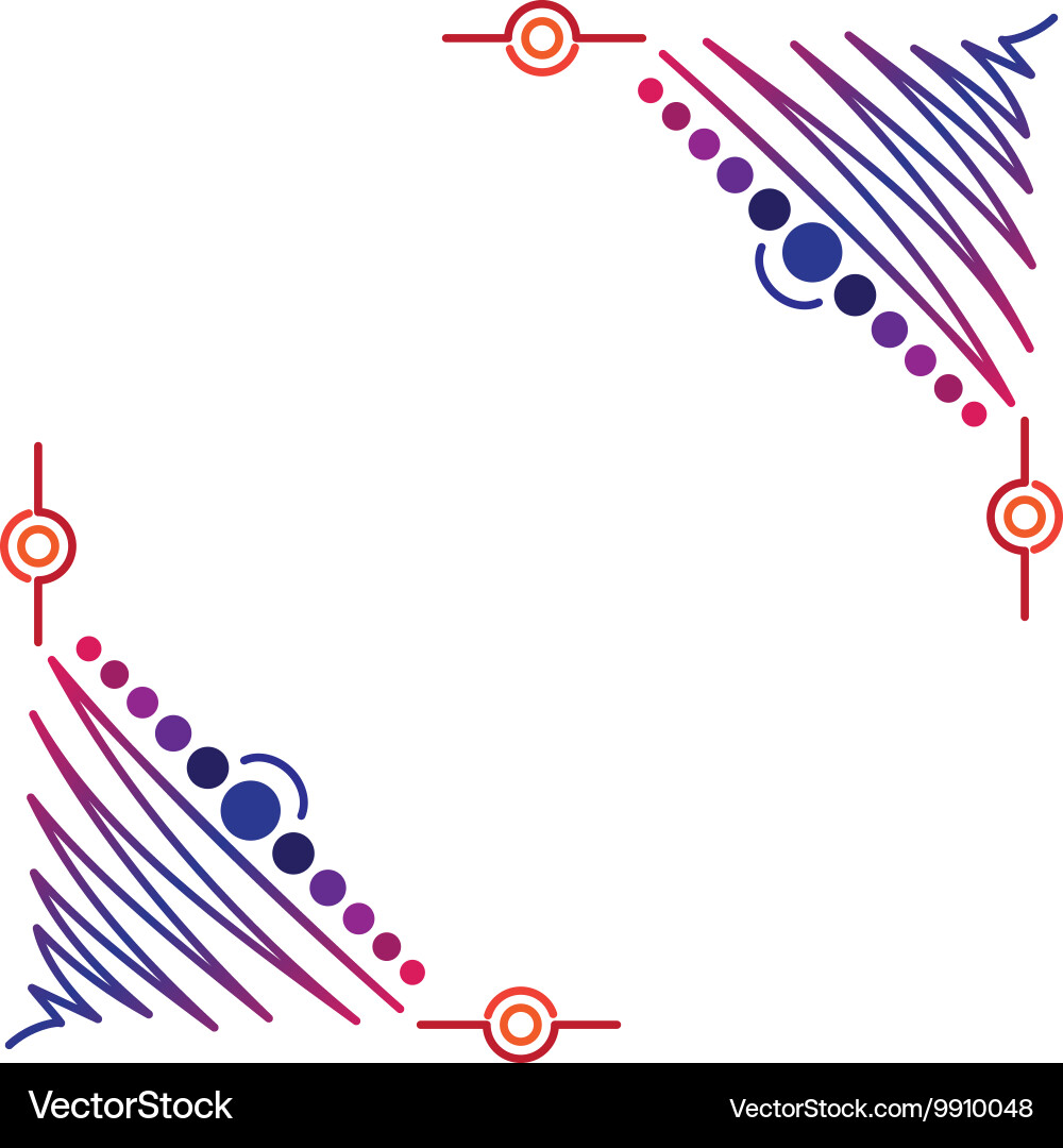 Doodle color abstract corner frame Royalty Free Vector Image