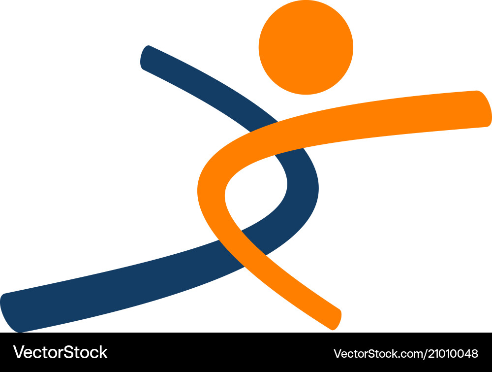 Dynamic pose logo design template Royalty Free Vector Image