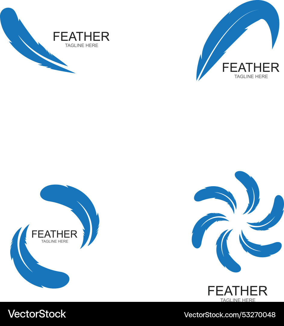 Feather logo Royalty Free Vector Image - VectorStock