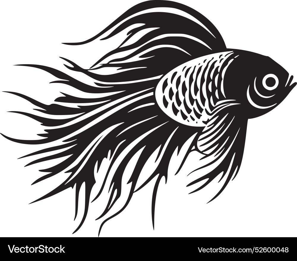 Fish - black and white Royalty Free Vector Image
