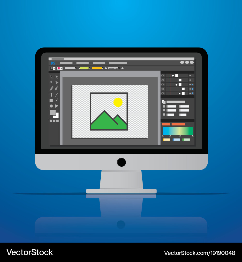 Graphic photo picture editor software icon Vector Image