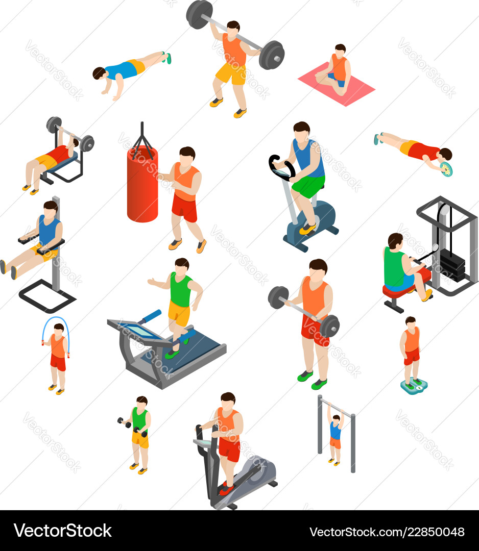 Gym icons set Royalty Free Vector Image - VectorStock