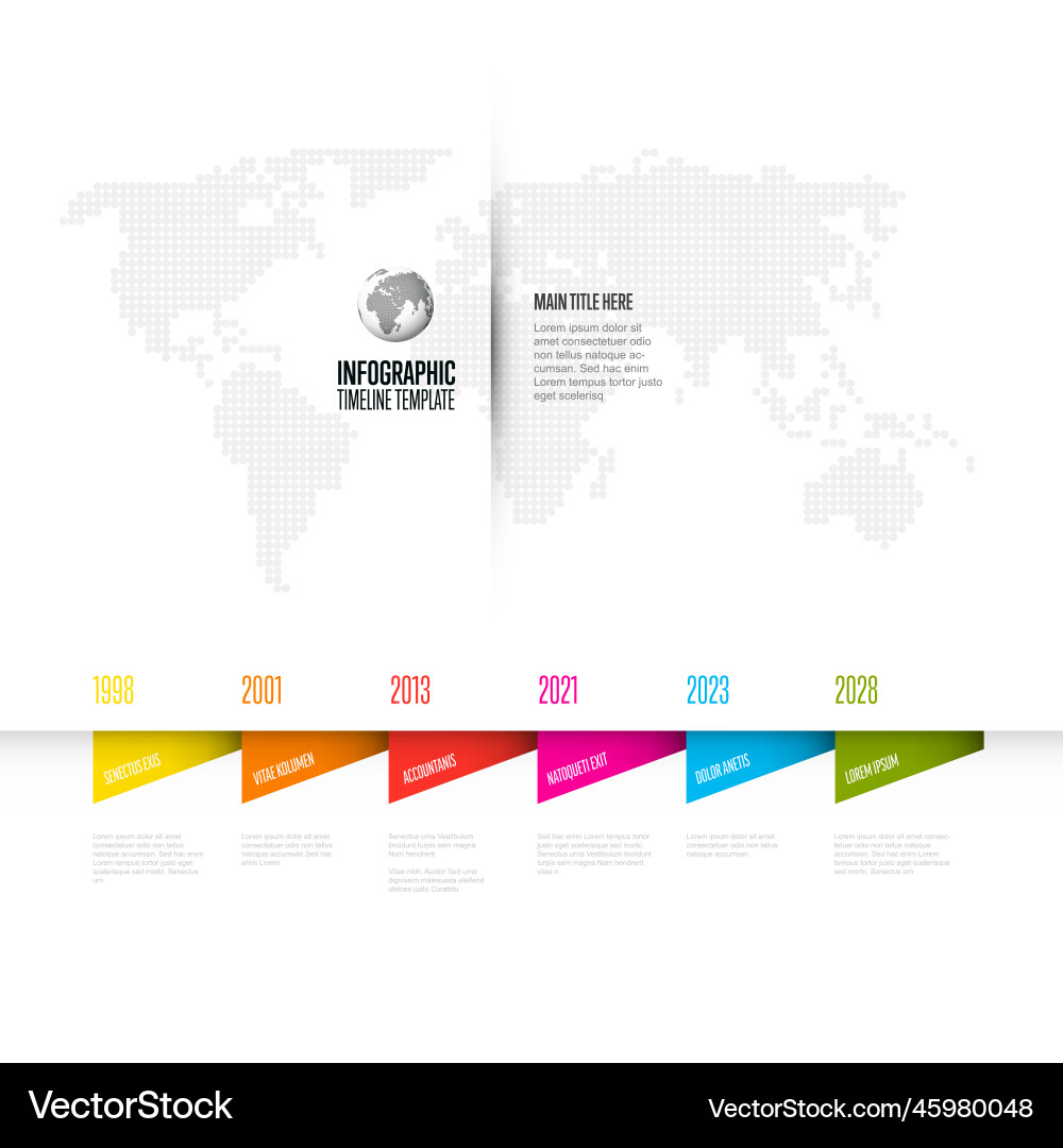 Horizontal simple timeline process infographic Vector Image