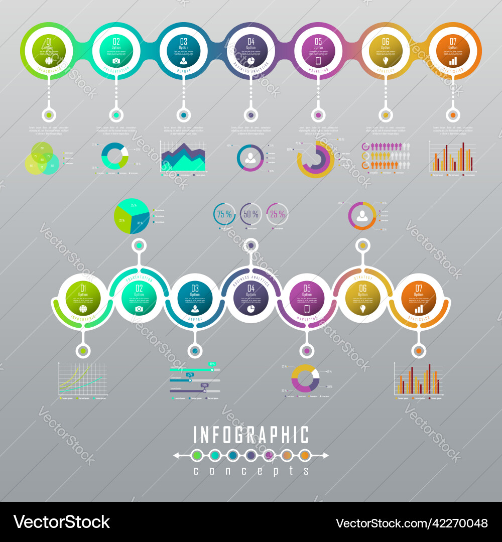 Infografische Zeitleiste Vorlage für Diagrammdiagramm