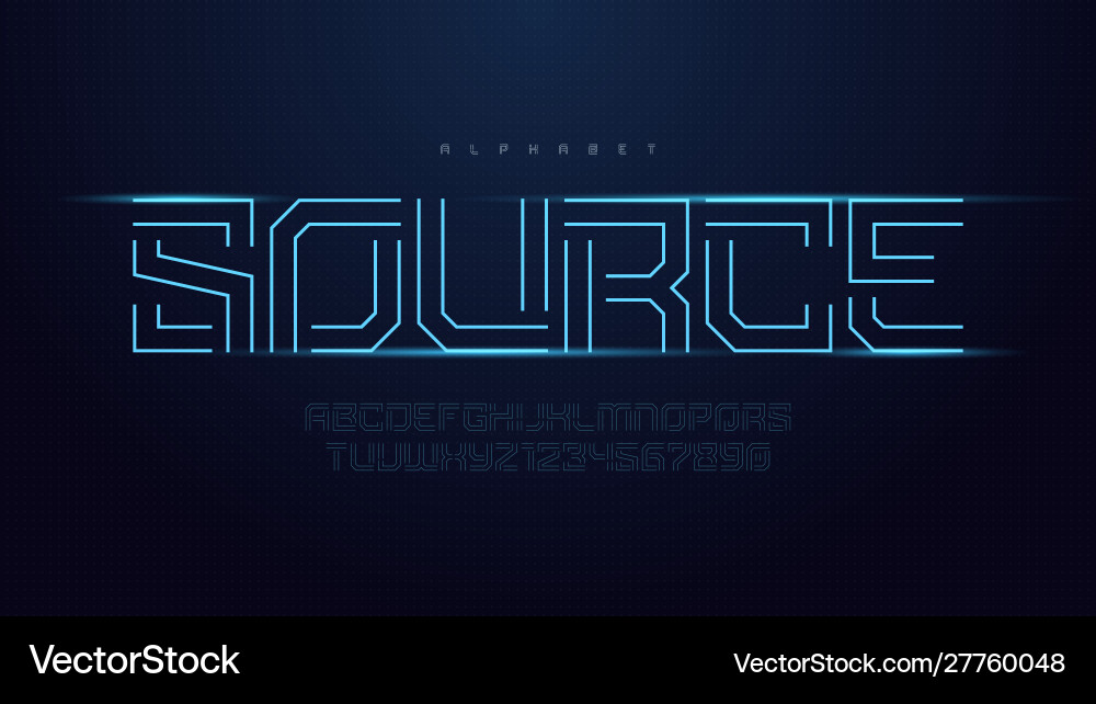 Linear technology alphabet creative Royalty Free Vector