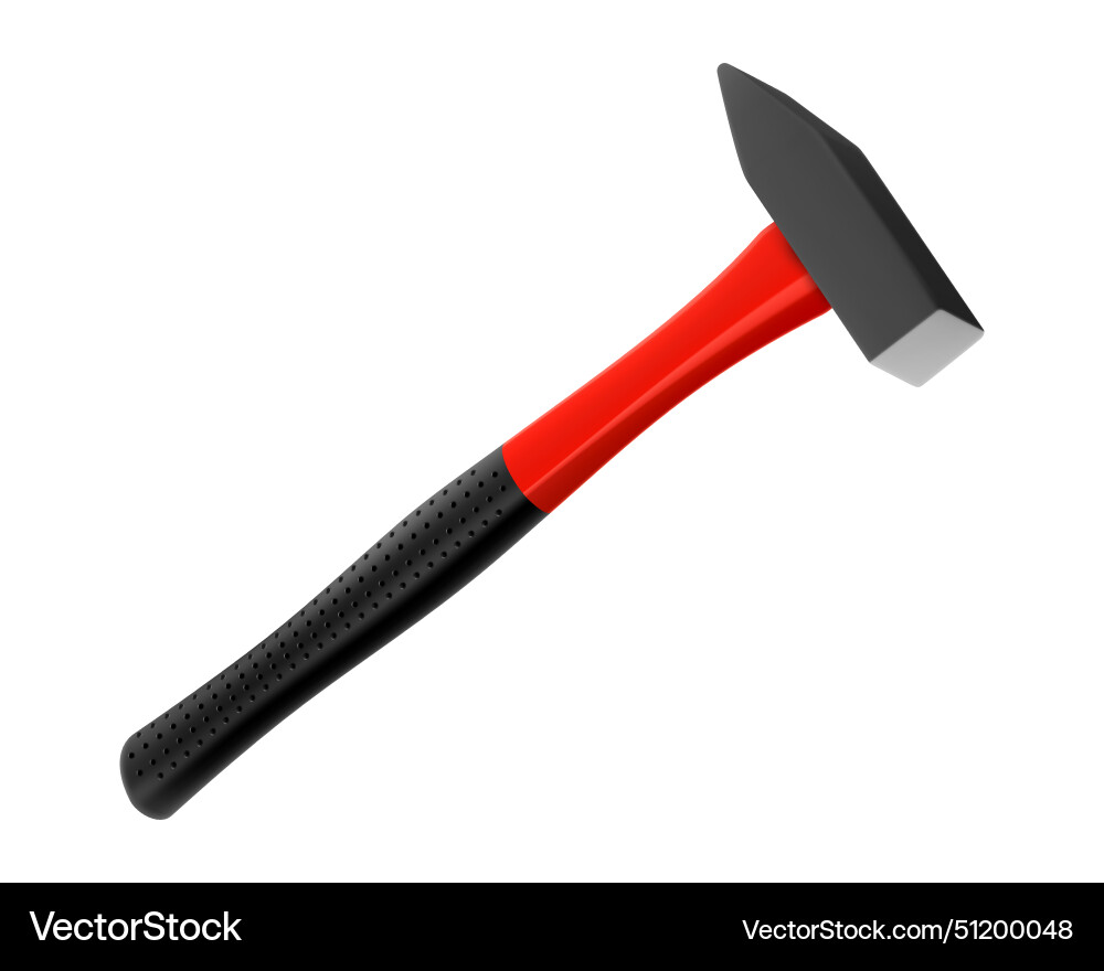 Locksmiths hammer with a rubber handle isolated Vector Image