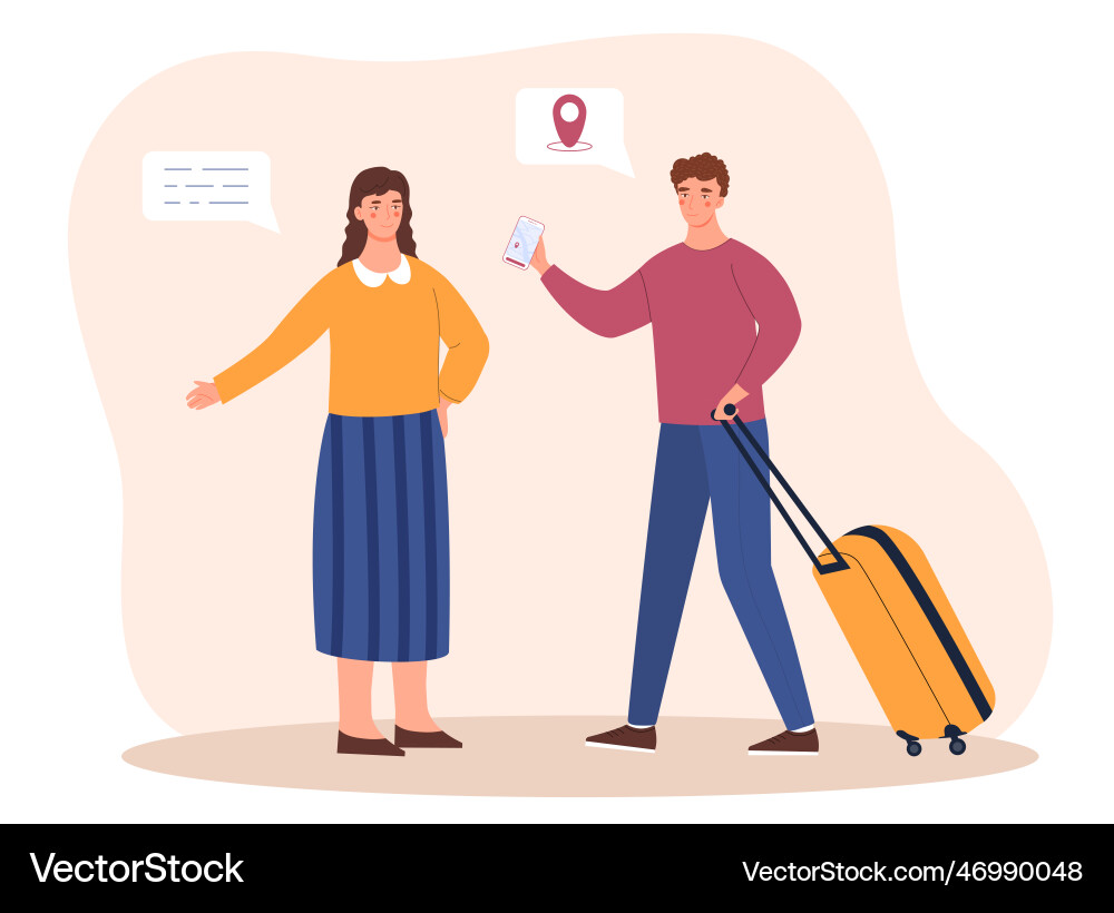 Man asking way Royalty Free Vector Image - VectorStock