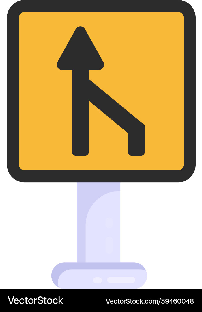 Merge road board Royalty Free Vector Image - VectorStock