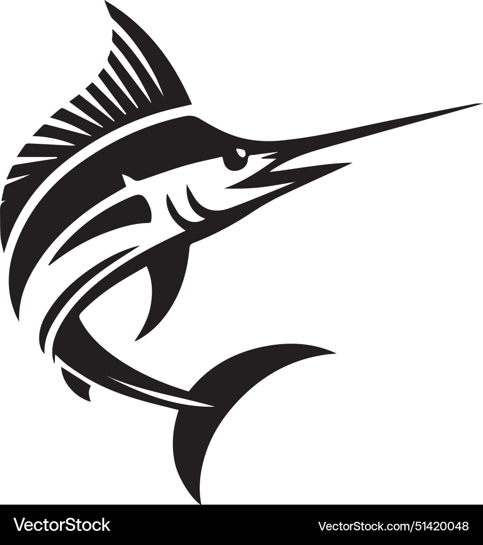 Minimal modern marlin fish Royalty Free Vector Image
