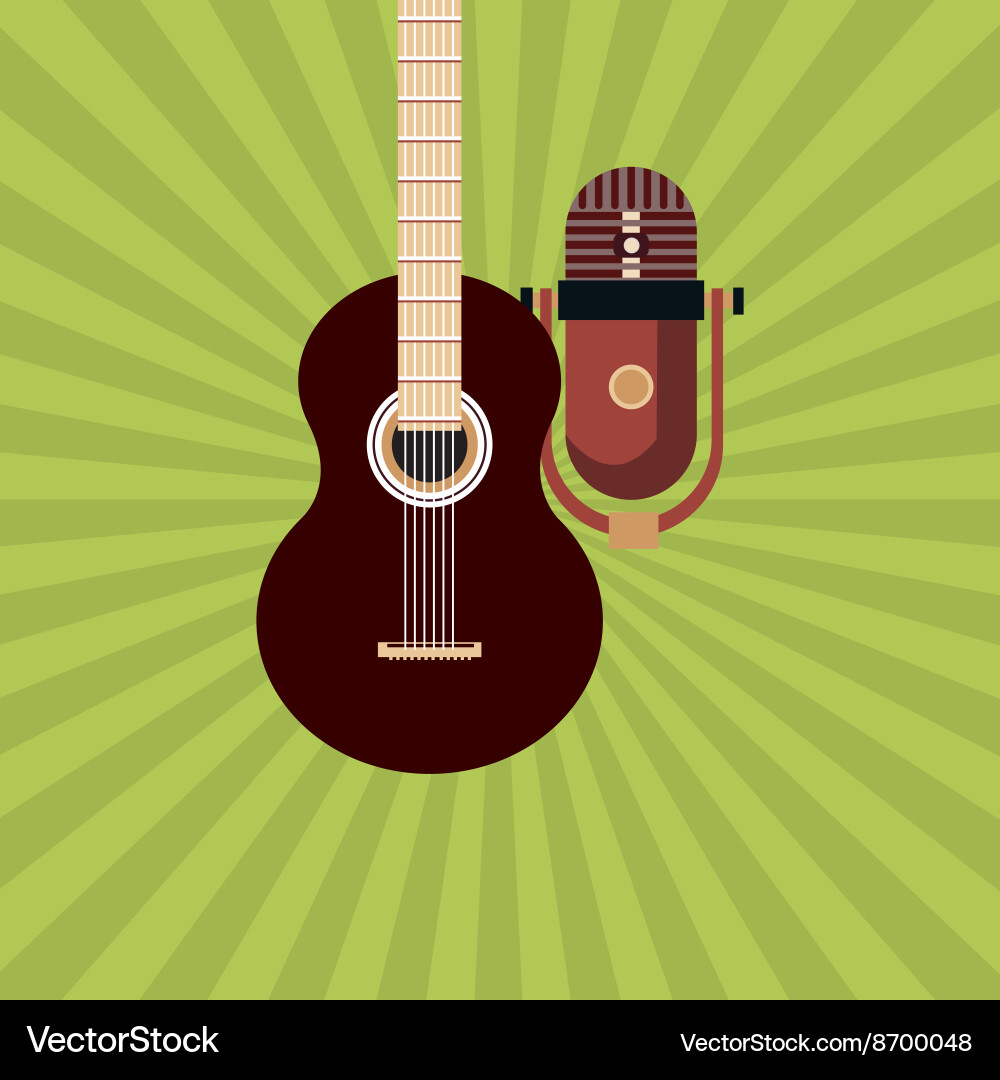 Music icon retro concept flat Royalty Free Vector Image