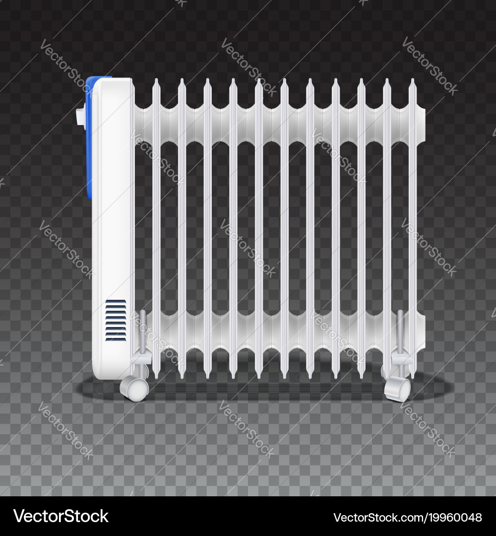 Oil radiator isolated on transparent background Vector Image