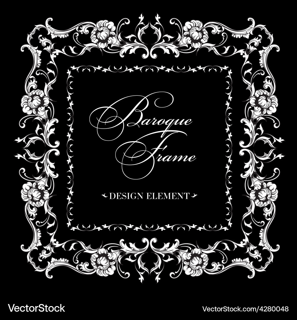 Ornamental frame baroque pattern Royalty Free Vector Image