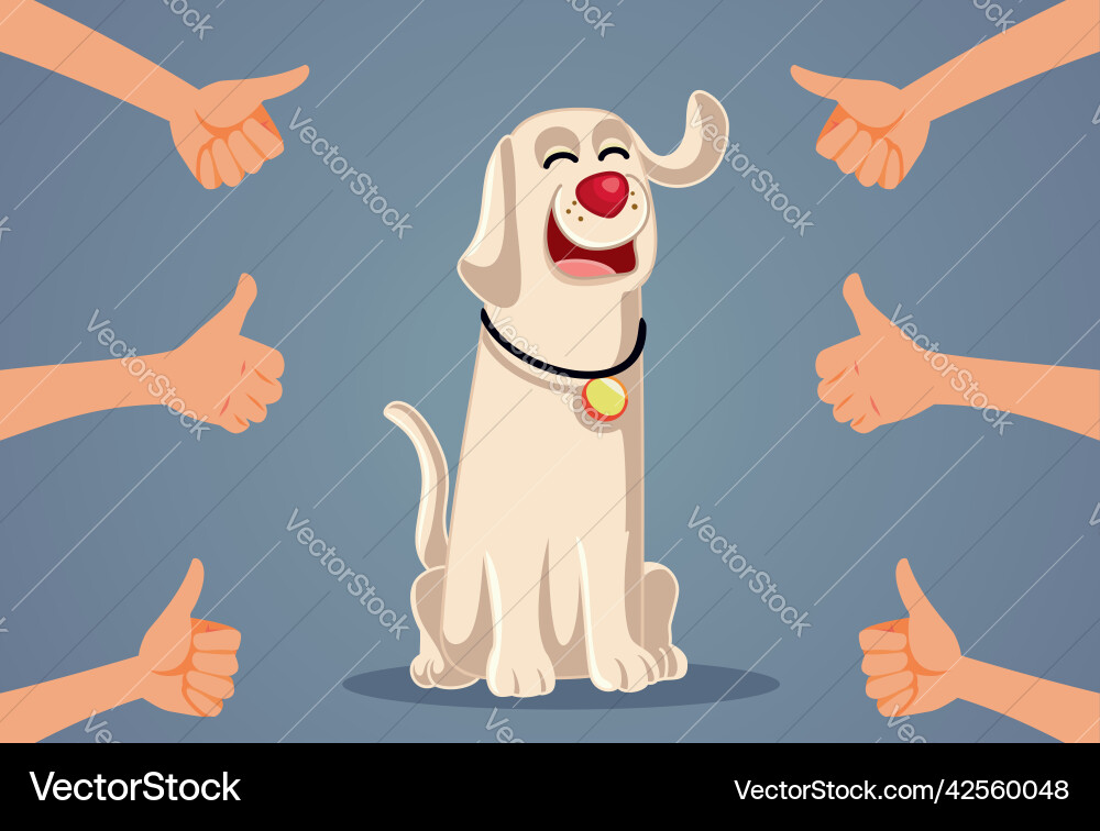 People appreciating a loyal dog cartoon Royalty Free Vector