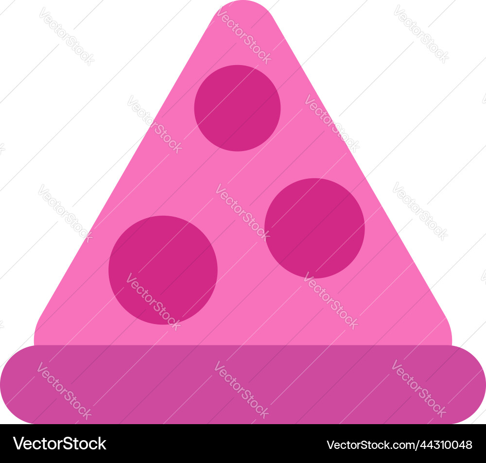 Pink slice of pizza on a white background Vector Image