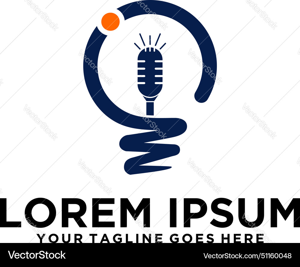 Podcast idea i leter logo Royalty Free Vector Image