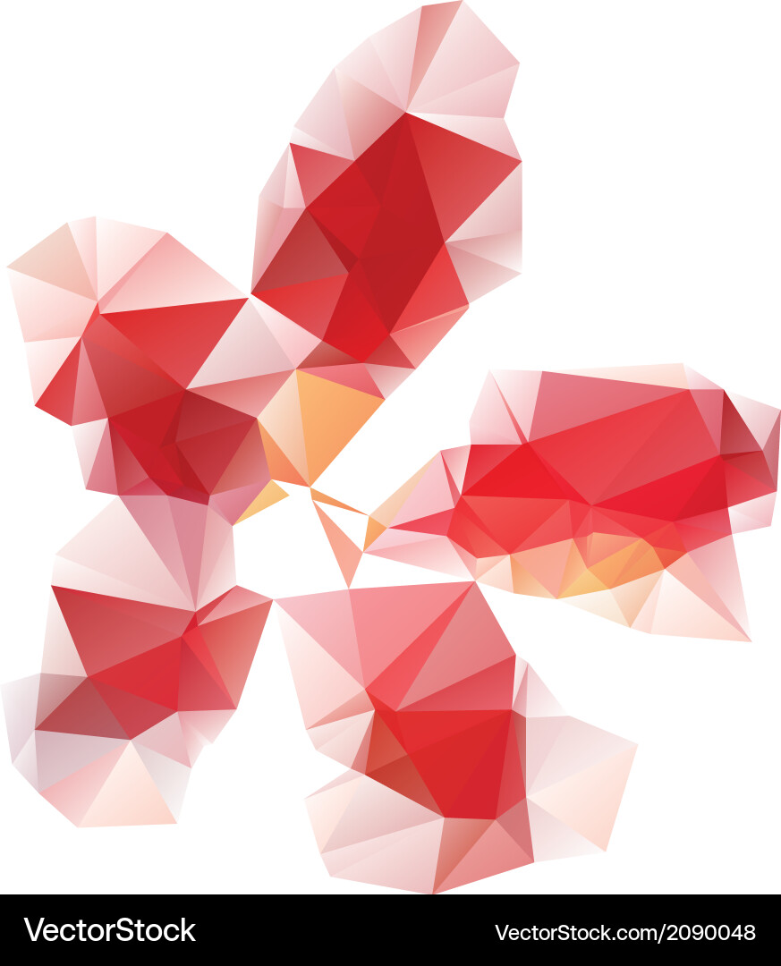 Red polygonal flower Royalty Free Vector Image