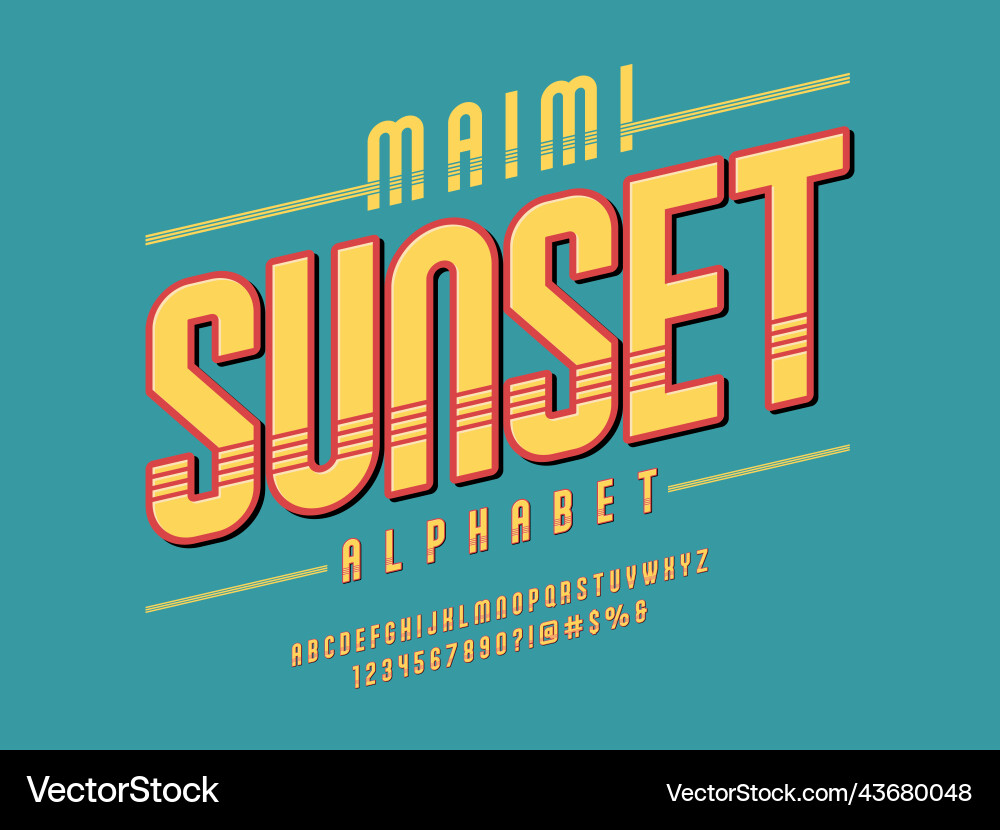 Retro font Royalty Free Vector Image - VectorStock
