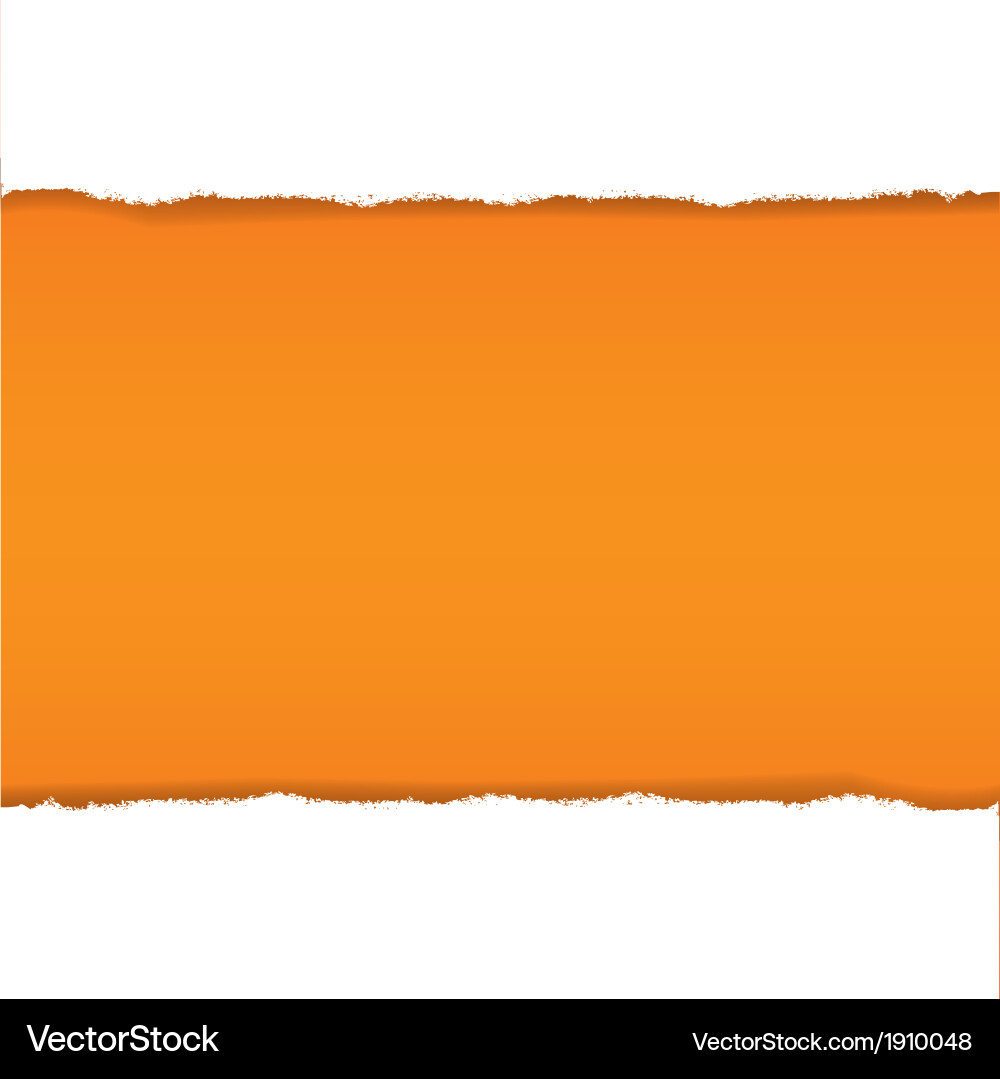 Rip white paper and orange background Royalty Free Vector