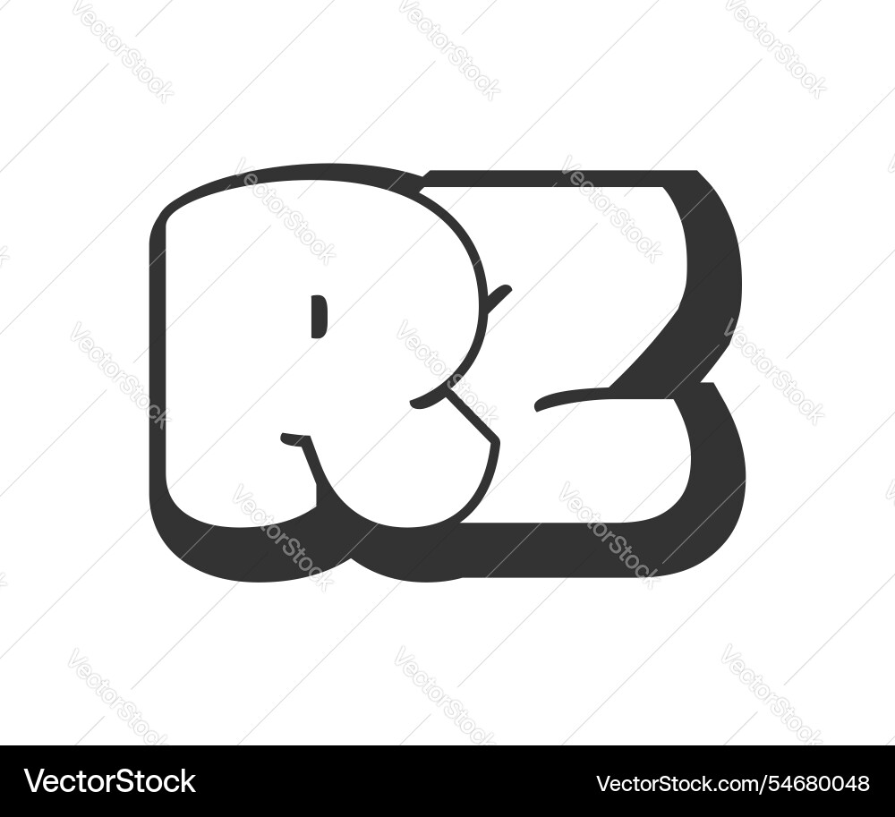 Rz logo bubble comic lettering rounded – Royalty-Free Vector | VectorStock