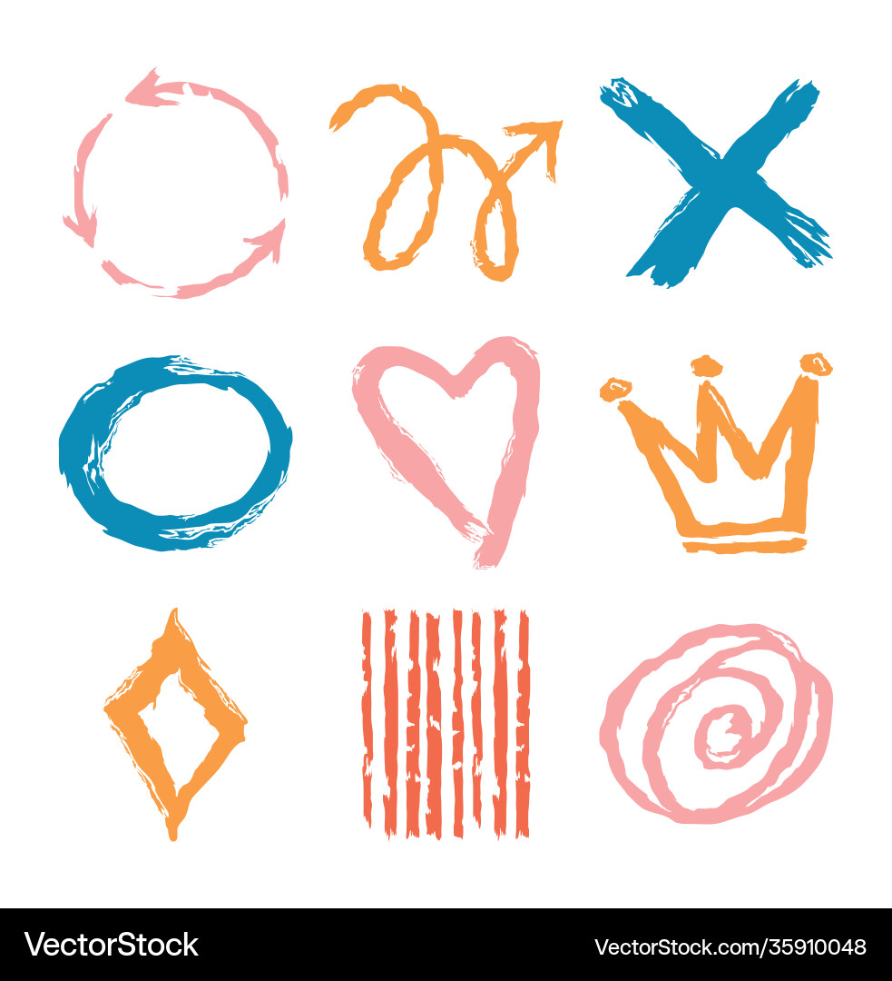 Sketch and doodle color various shapes hand drawn Vector Image