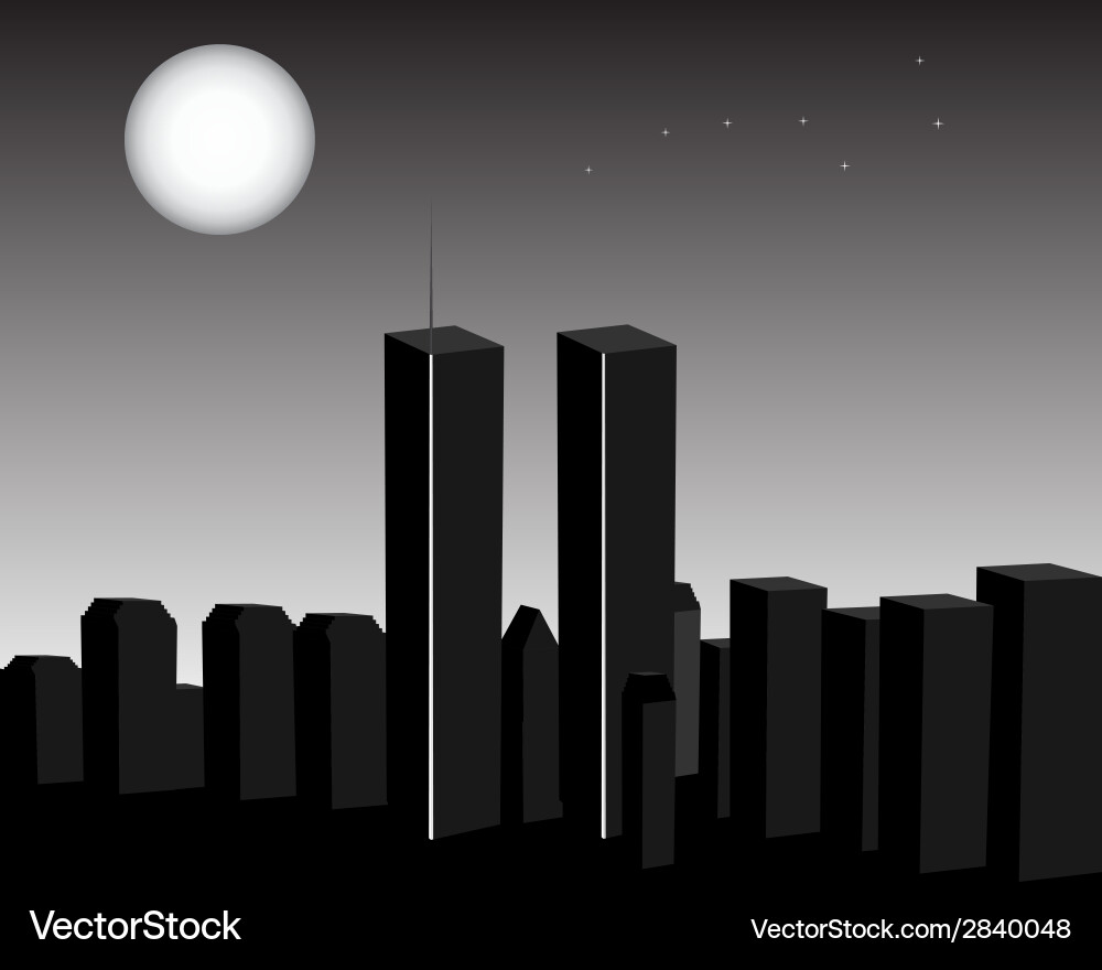 Twin towers Royalty Free Vector Image - VectorStock