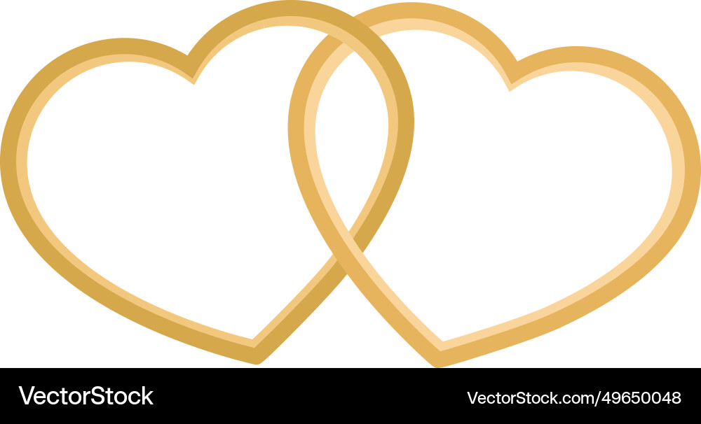 Two shining golden heart shape rings linked – Royalty-Free Vector ...