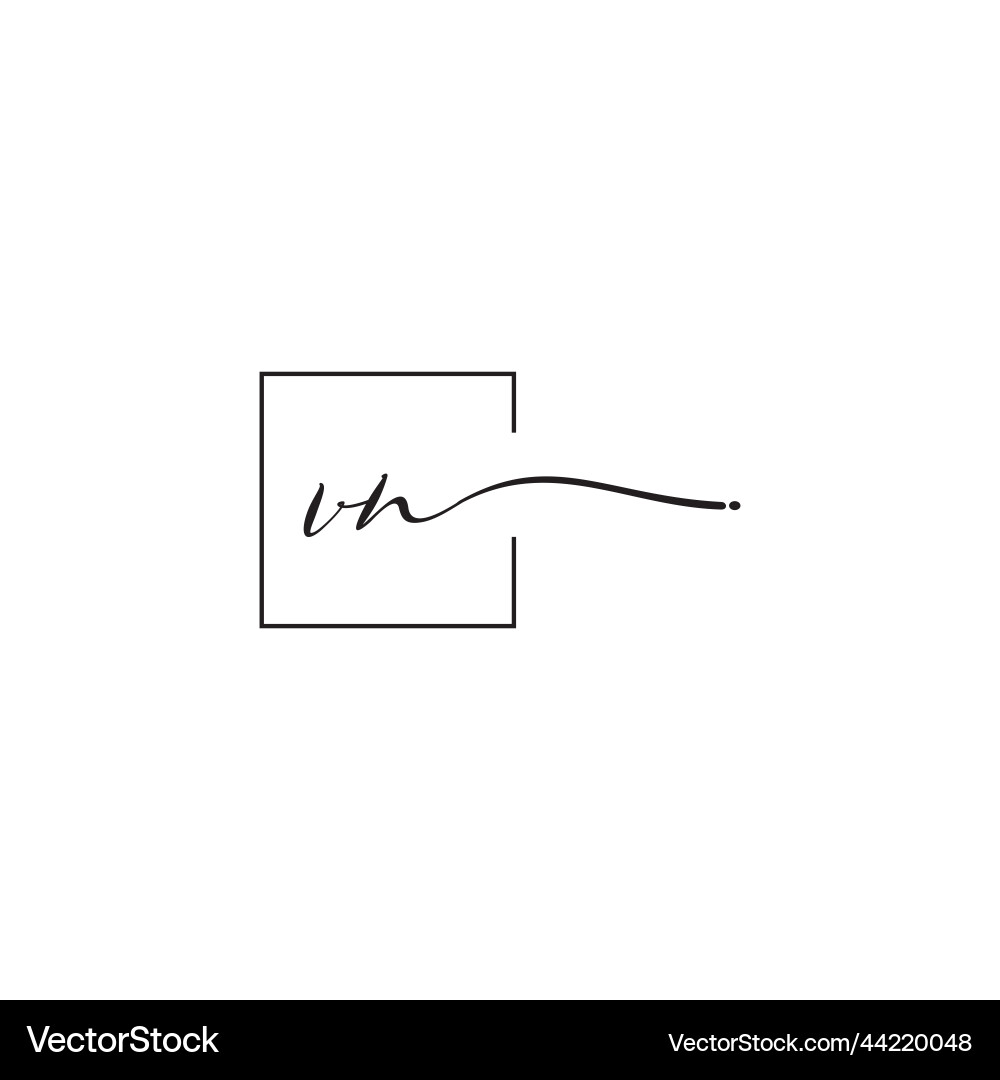 Vn signature square logo initial concept Vector Image