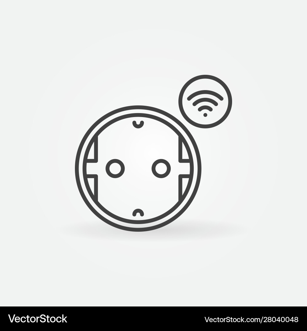 Wi-fi smart socket outline icon or logo Royalty Free Vector