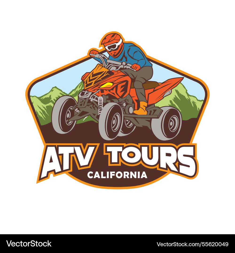 ATV Adventure Racing Logo Royalty Free Vector Image