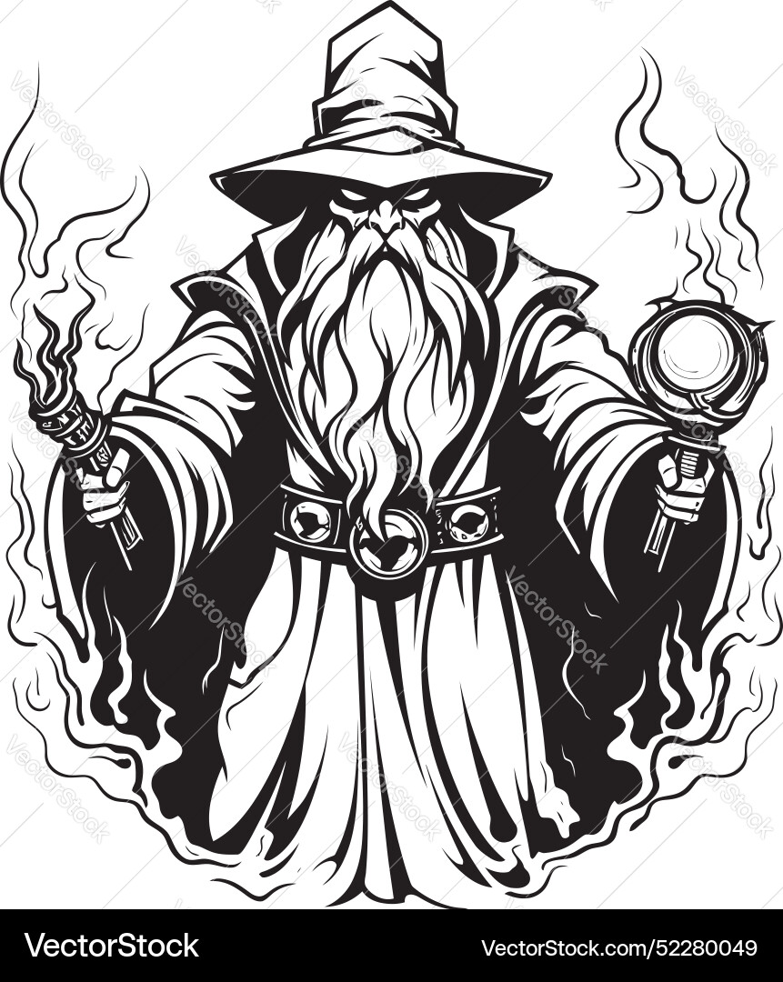Avaricious alchemy emblem of sorcery mercenarys Vector Image