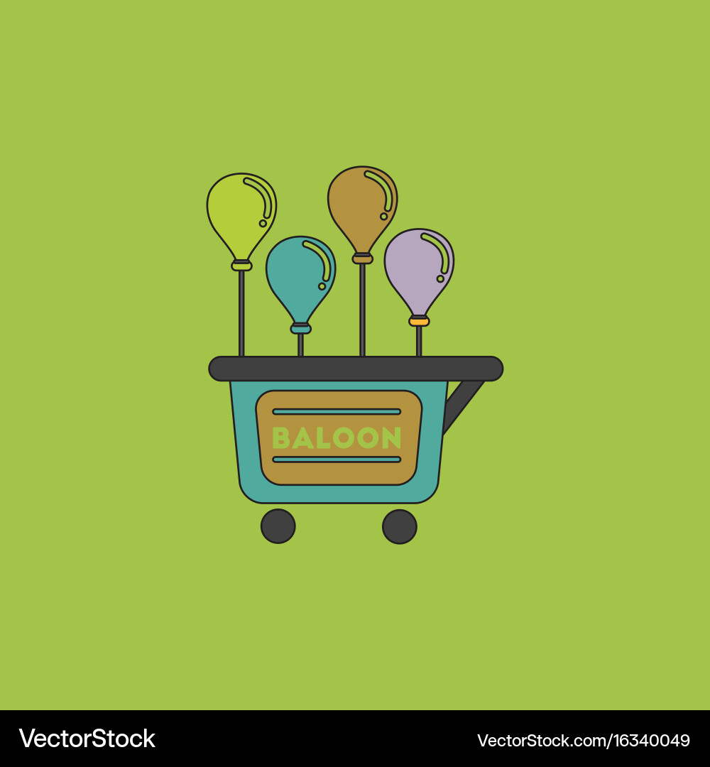 Balloons sell cart Royalty Free Vector Image - VectorStock