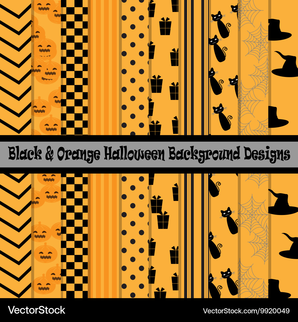 Black orange halloween background designs Vector Image