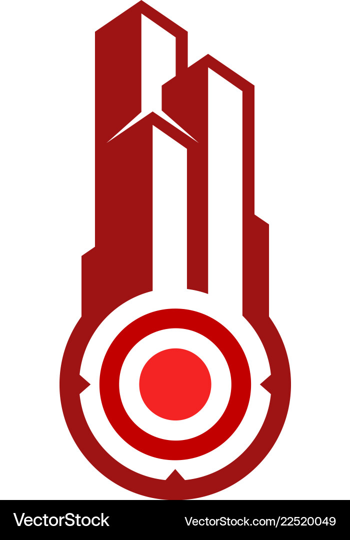 Building target logo icon design Royalty Free Vector Image