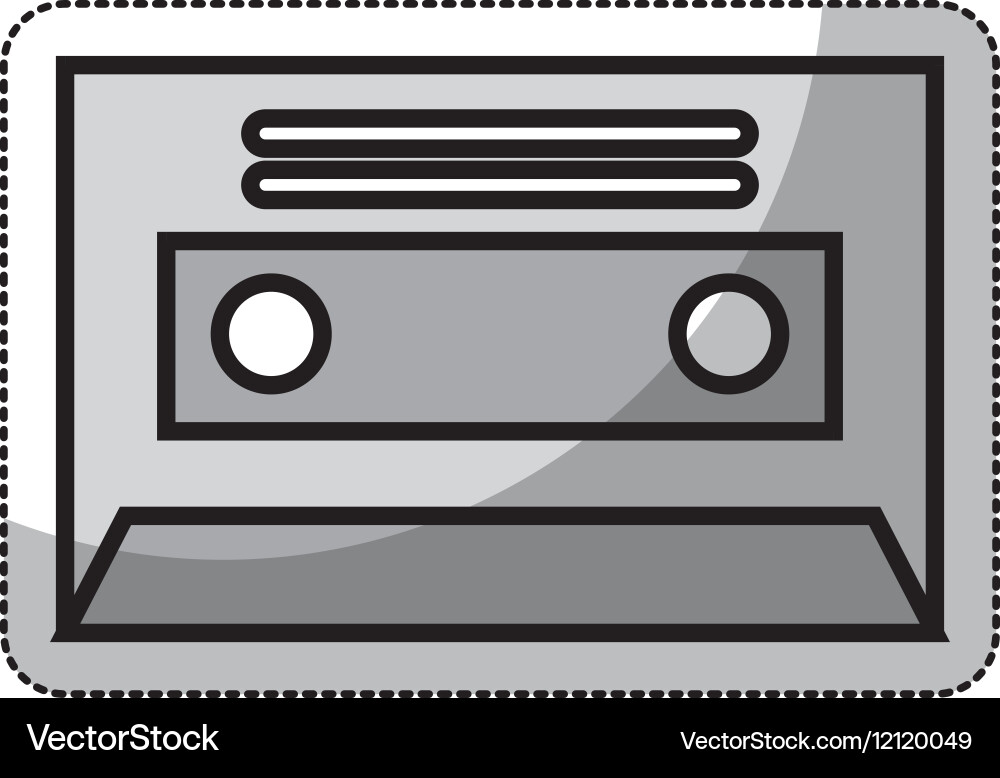 Cassette retro isolated icon Royalty Free Vector Image