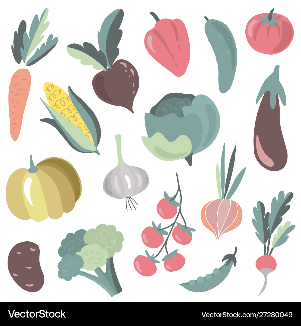 Collection colorful fresh cartoon Royalty Free Vector Image