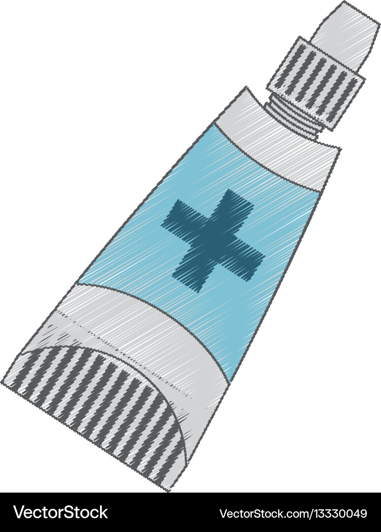 Drawing medicine cream tube plastic Royalty Free Vector