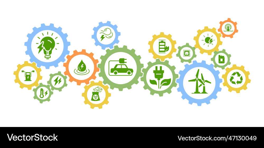 Energy sources banner Royalty Free Vector Image
