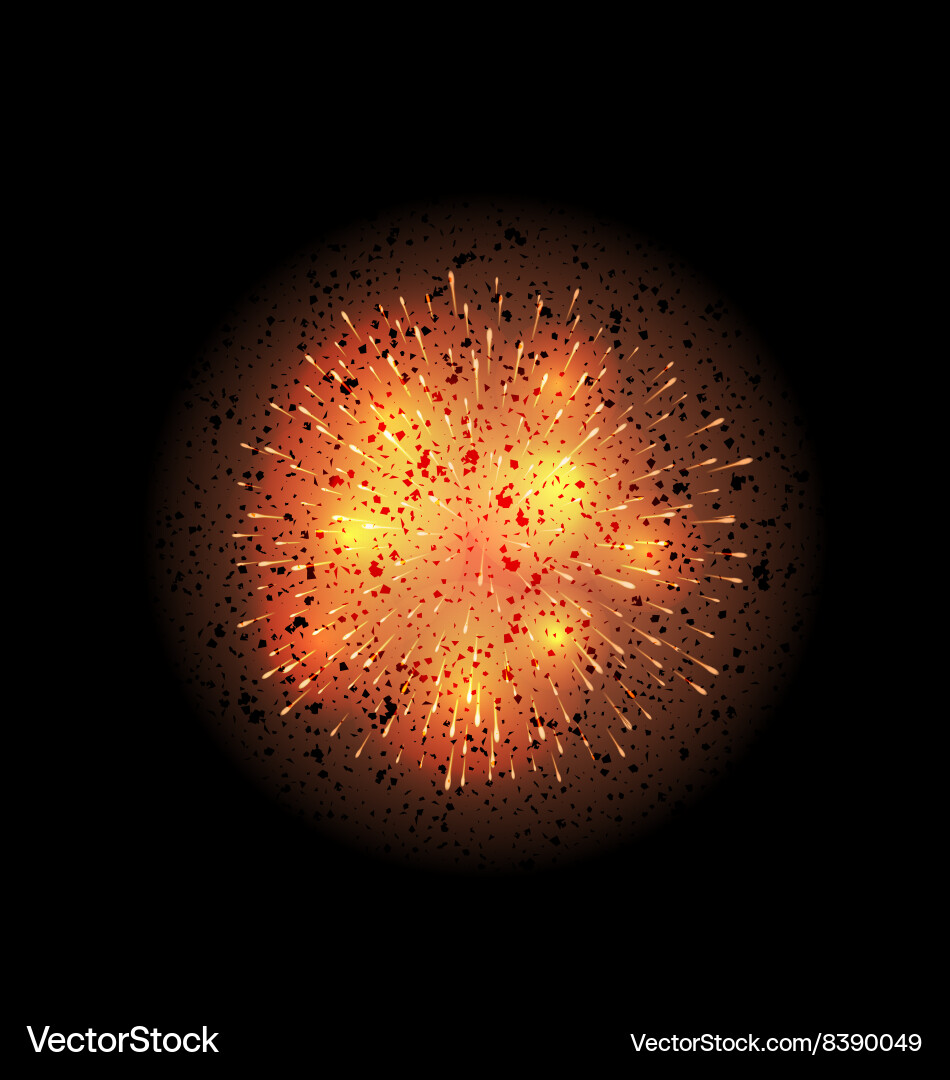 Explosion fireworks powerful bright space dust Vector Image