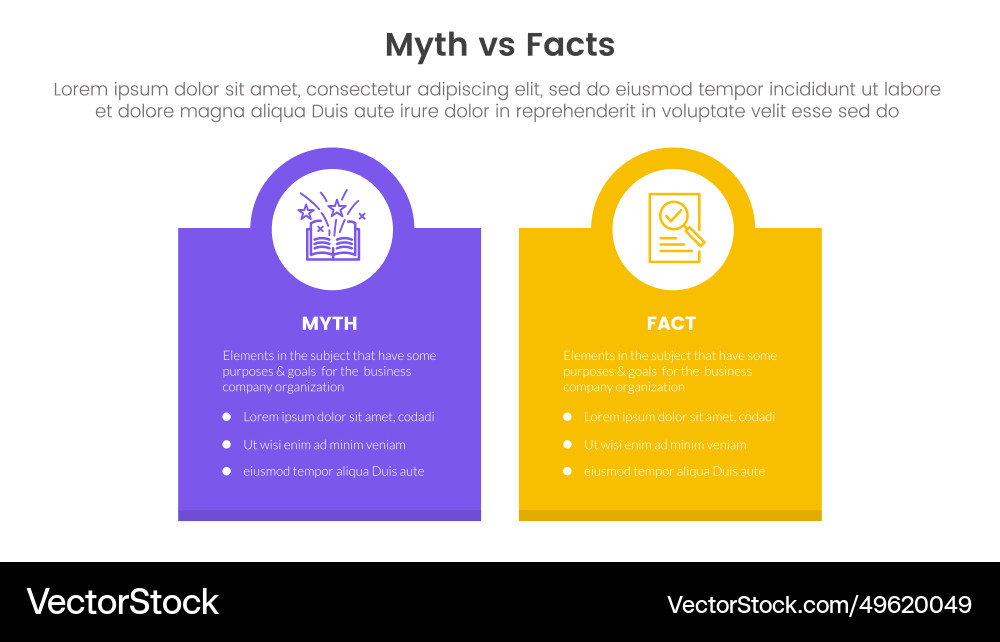 Fact vs. Myth Comparison Royalty Free Vector Image