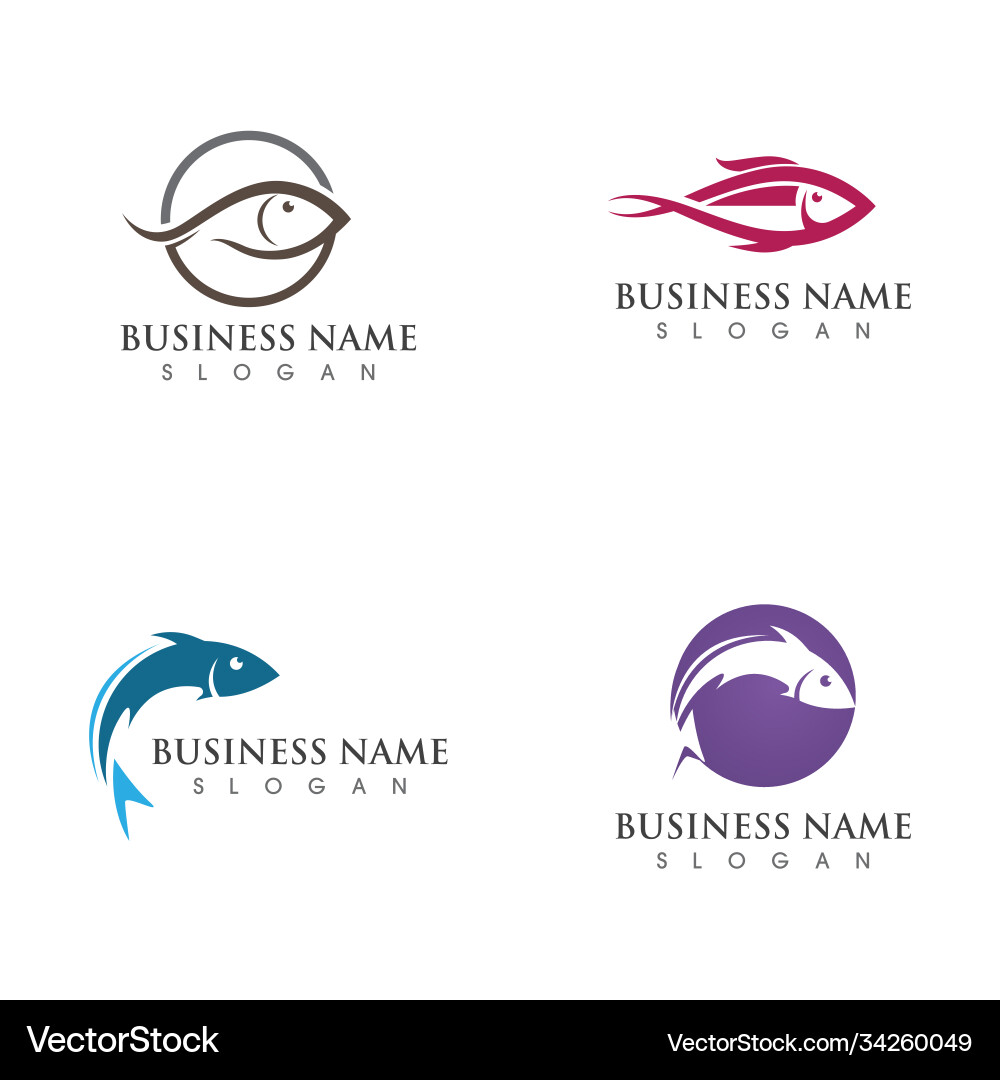 Fish logo and symbol symbols Royalty Free Vector Image