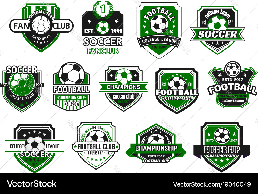Football Club Shield Badge Royalty Free Vector Image