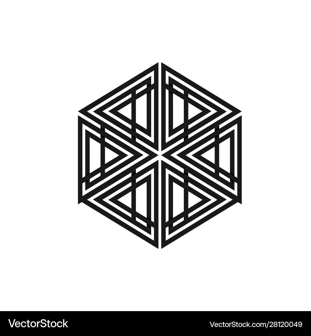 Geometric hexagonal logo modern hexagon design Vector Image