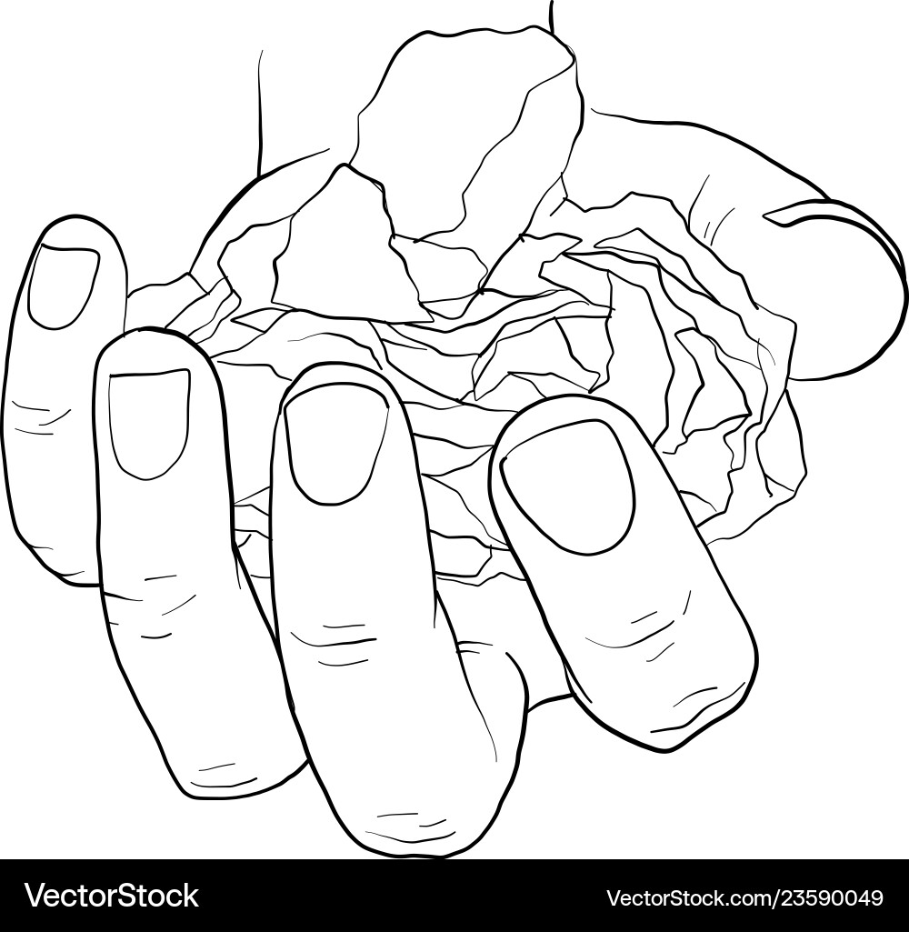 Hand tearing and crooking paper Royalty Free Vector Image