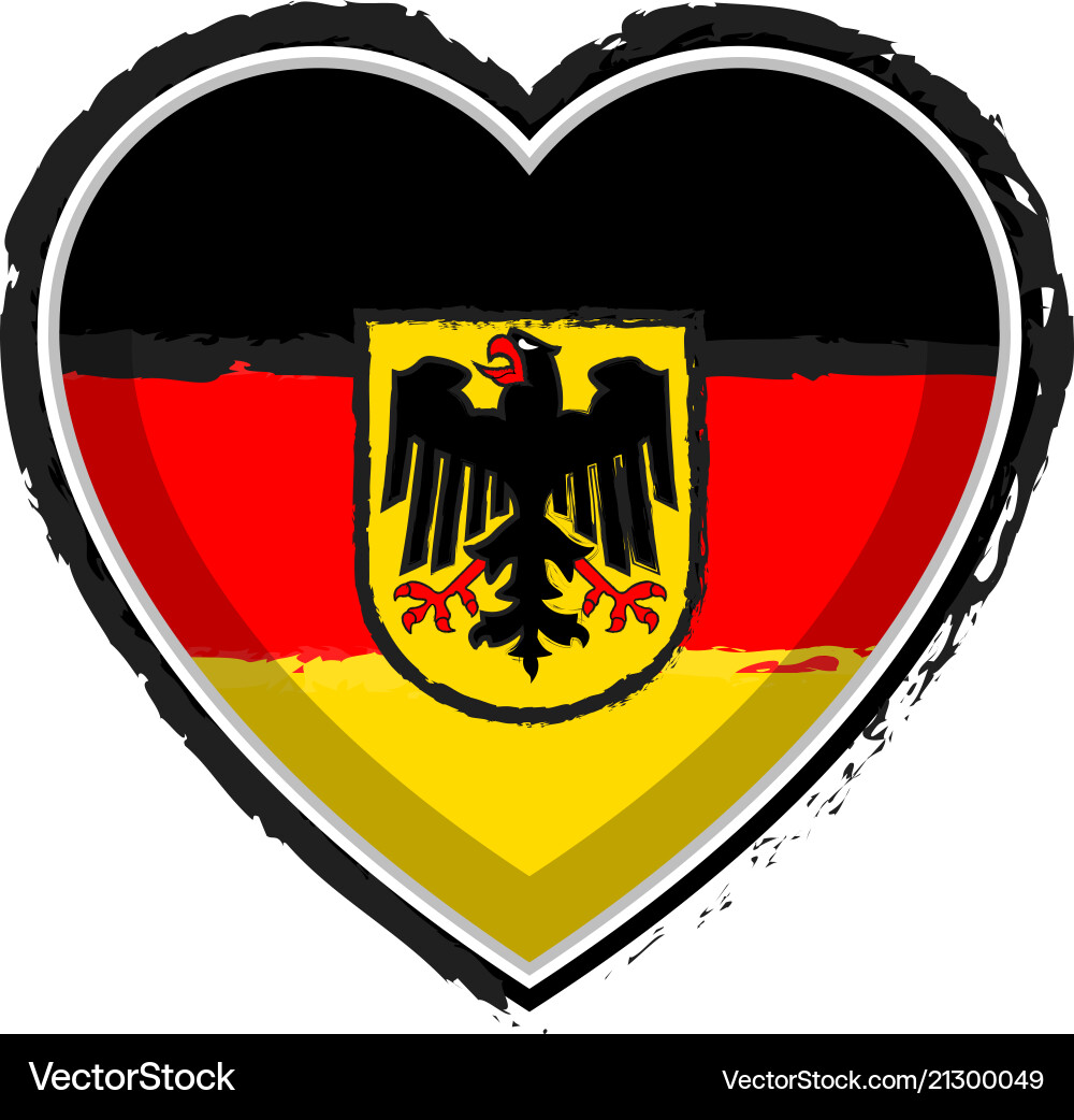Heart shaped flag of germany Royalty Free Vector Image