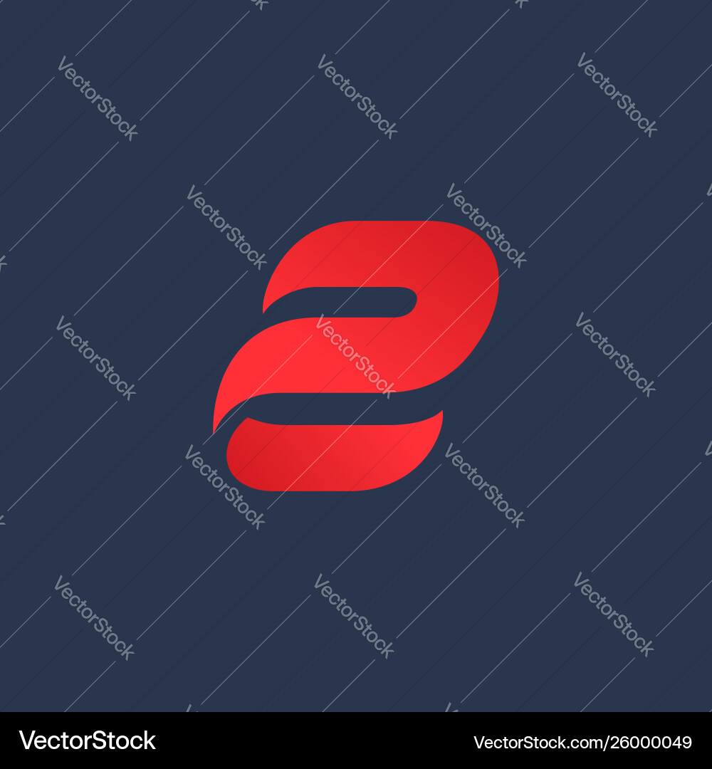 Letter e number 2 logo icon design template Vector Image