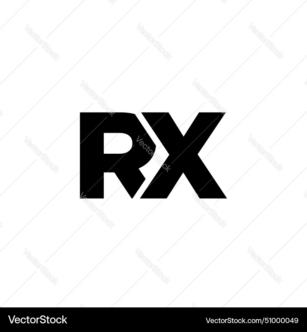 Letter r and x rx logo design template minimal Vector Image