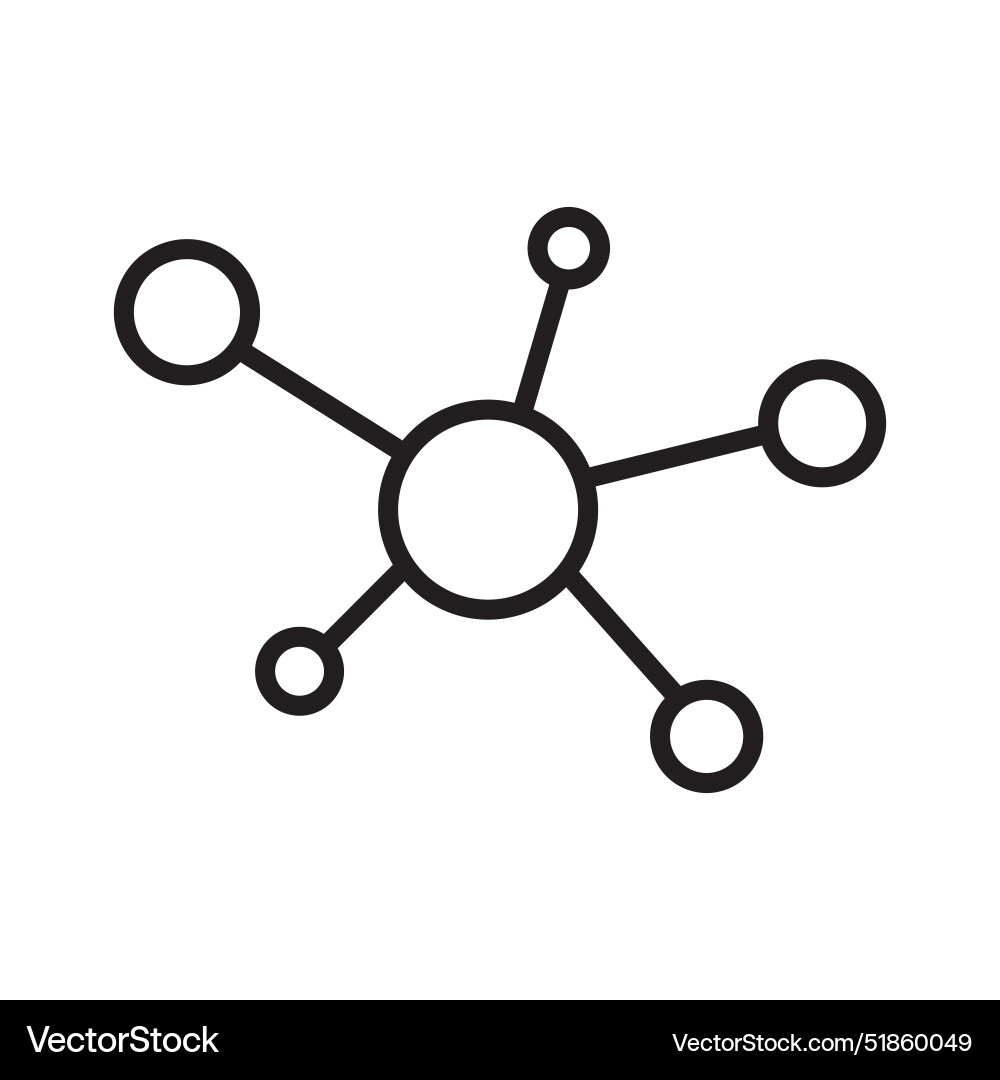 Molecule line icon dna outline symbol Royalty Free Vector