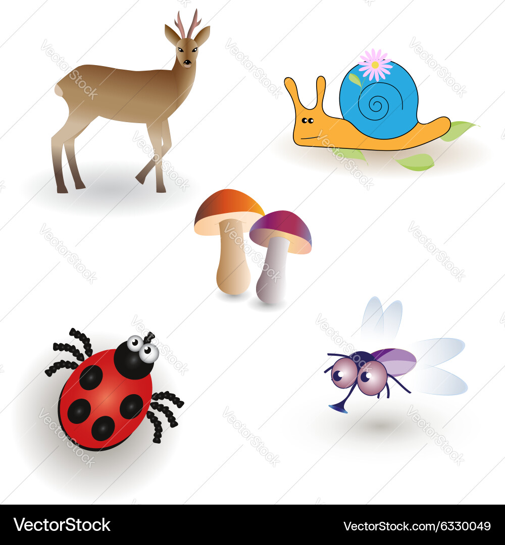 Set of living beings Royalty Free Vector Image