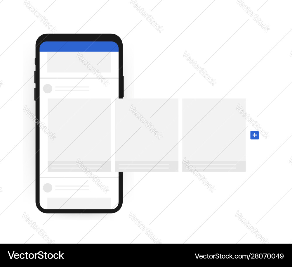 Smartphone with interface carousel post on social Vector Image