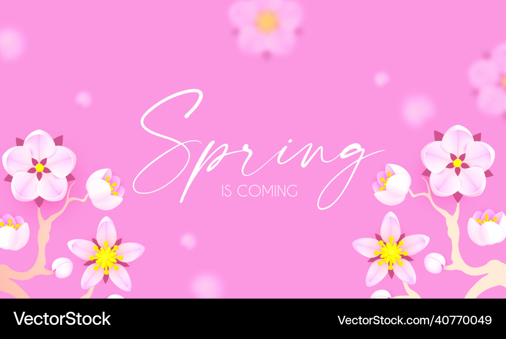 Spring is coming cute flower design apple tree Vector Image